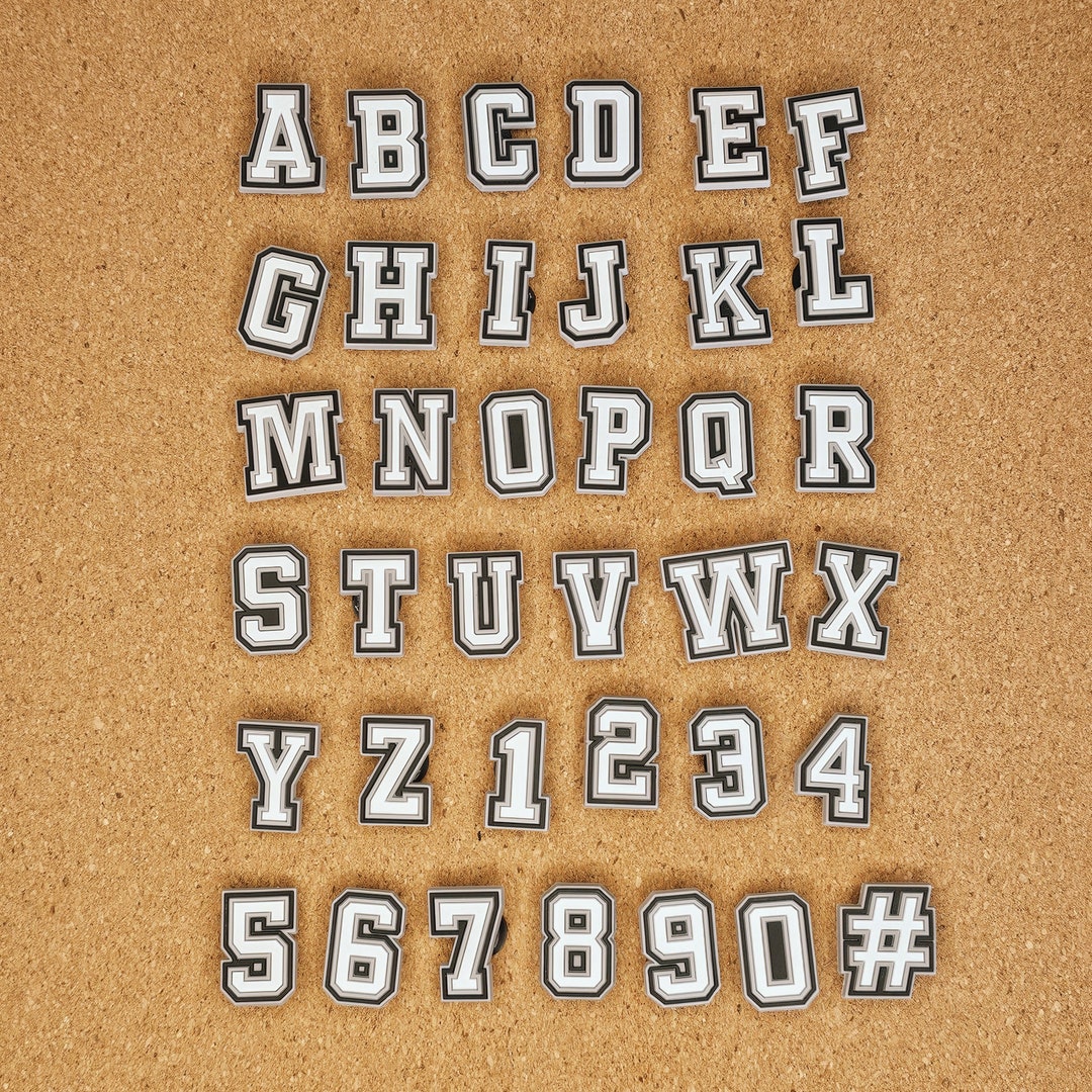 Croc Charm Pin Badge Full Alphabet A-Z and Numbers 0-9 Charm Pin Badge ...