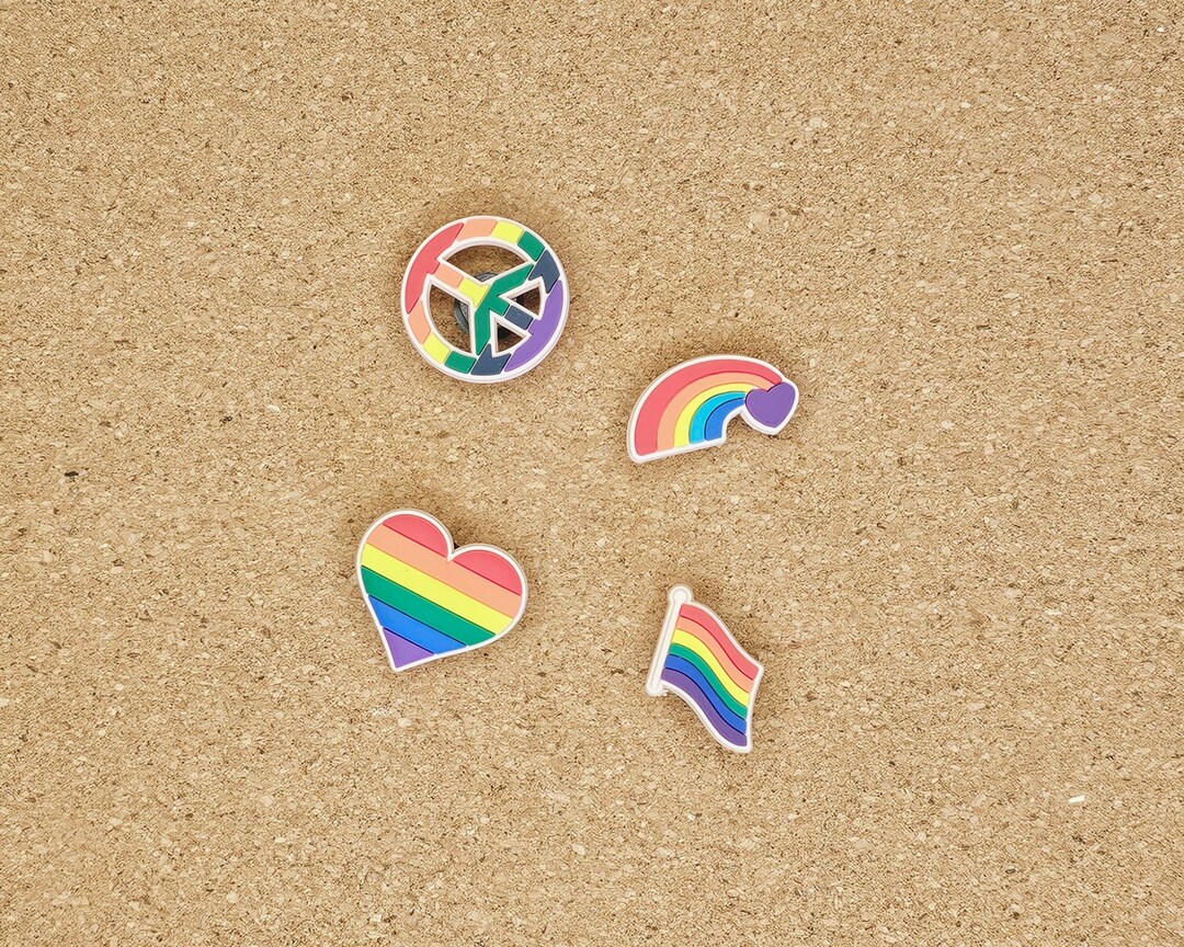 Croc Charm Pin Badge LGBT Pride Signs Shoe Decorations Peace Rainbow ...