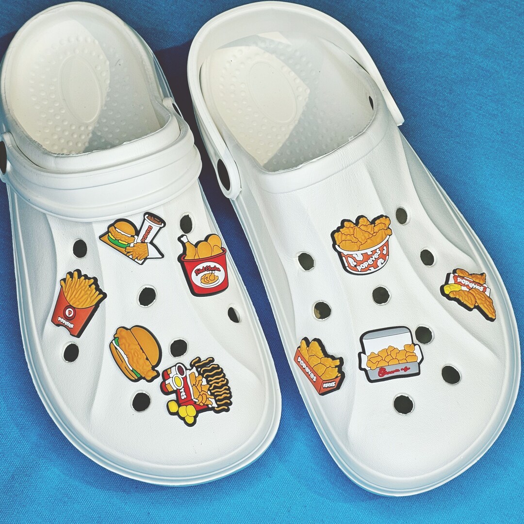 Croc Charm Pin Badge Fries, Chicken Burger, Dips, Chicken Nuggets ...
