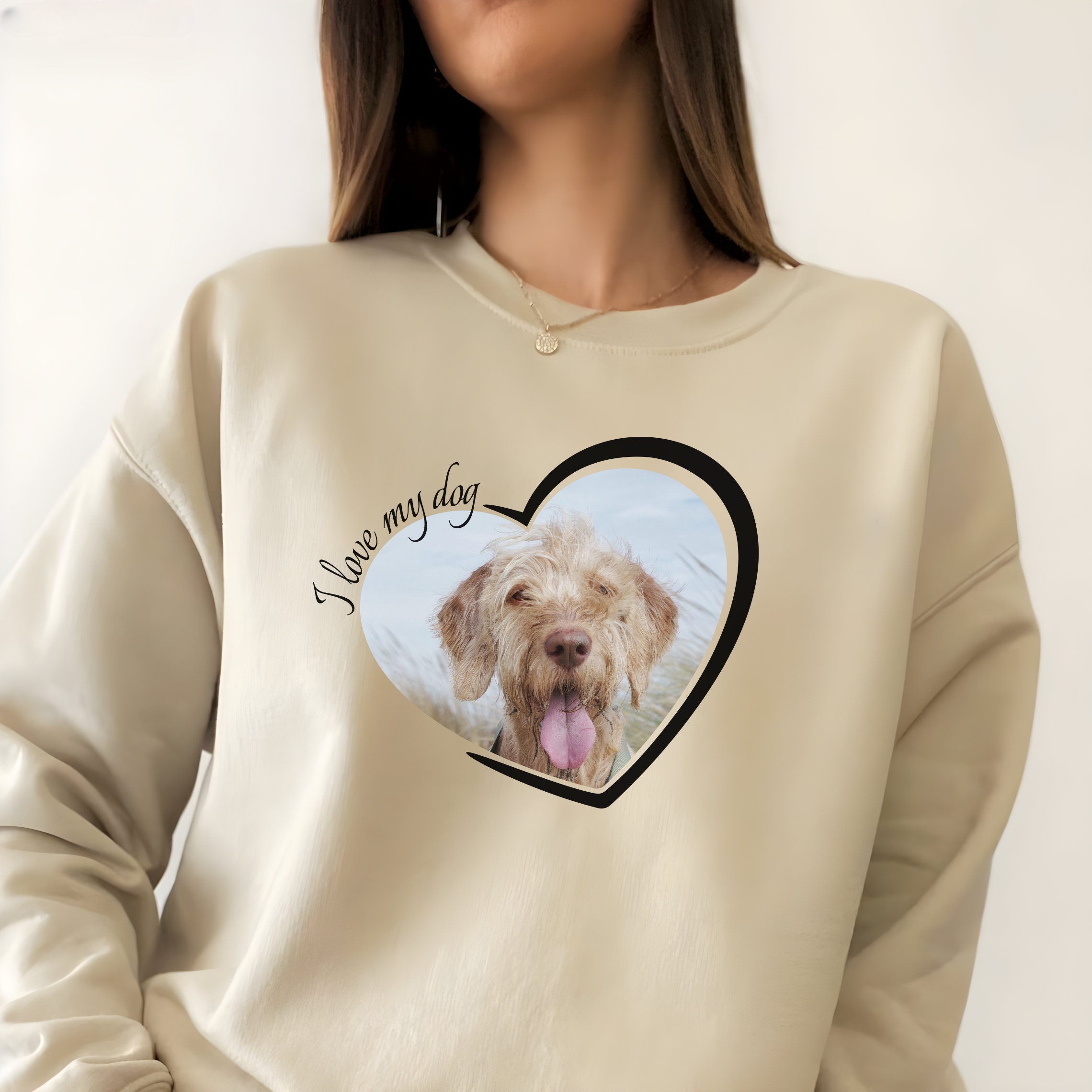 Custom Dog Sweater With Photo, Custom Heart With Photo Sweater, Custom ...