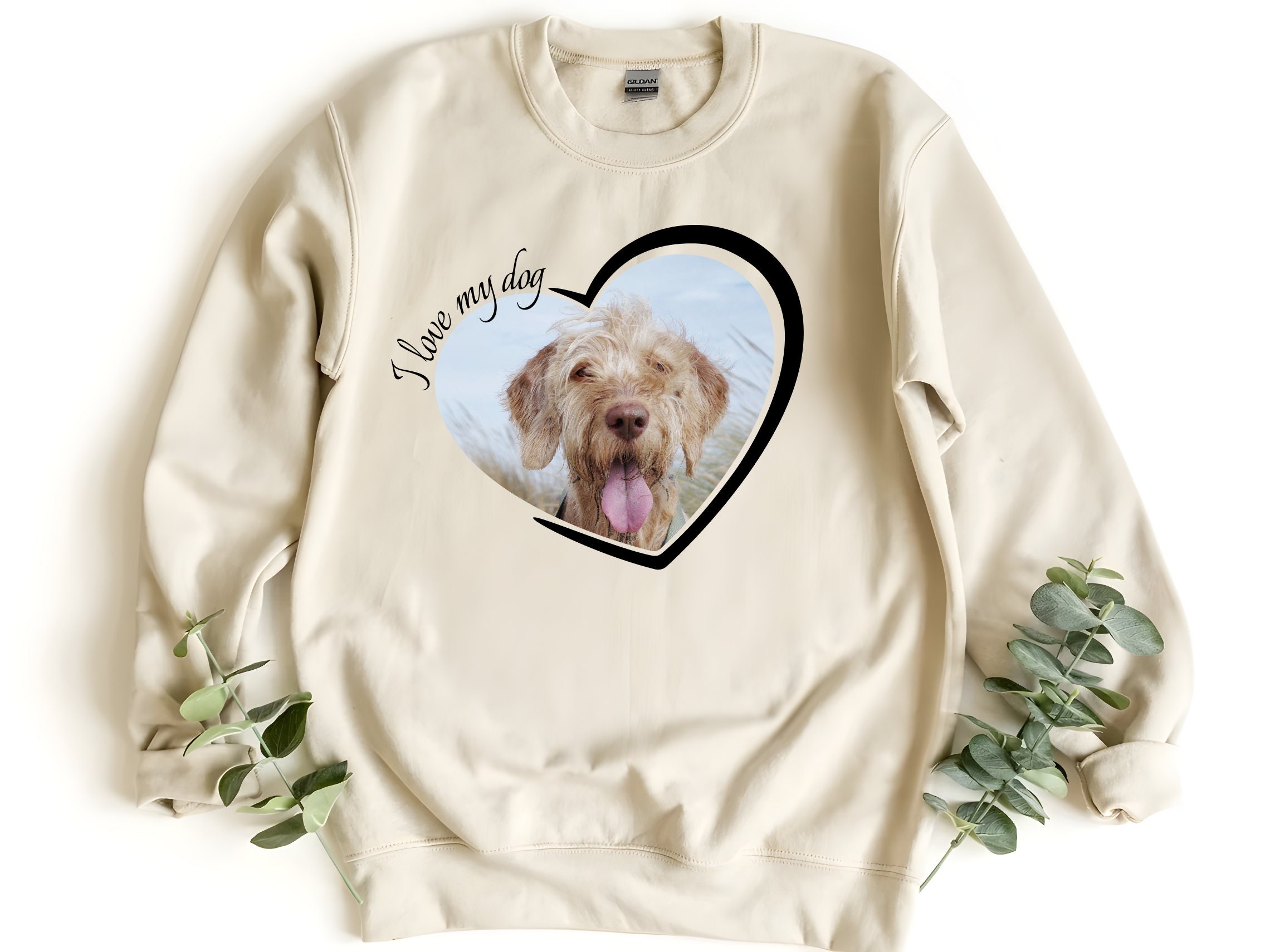 Custom Dog Sweater With Photo, Custom Heart With Photo Sweater, Custom ...