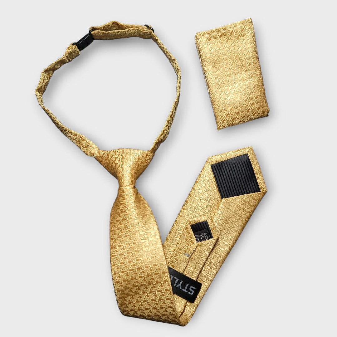 Gold Boys Pre-tied Adjustable Neck Strap Tie - Etsy