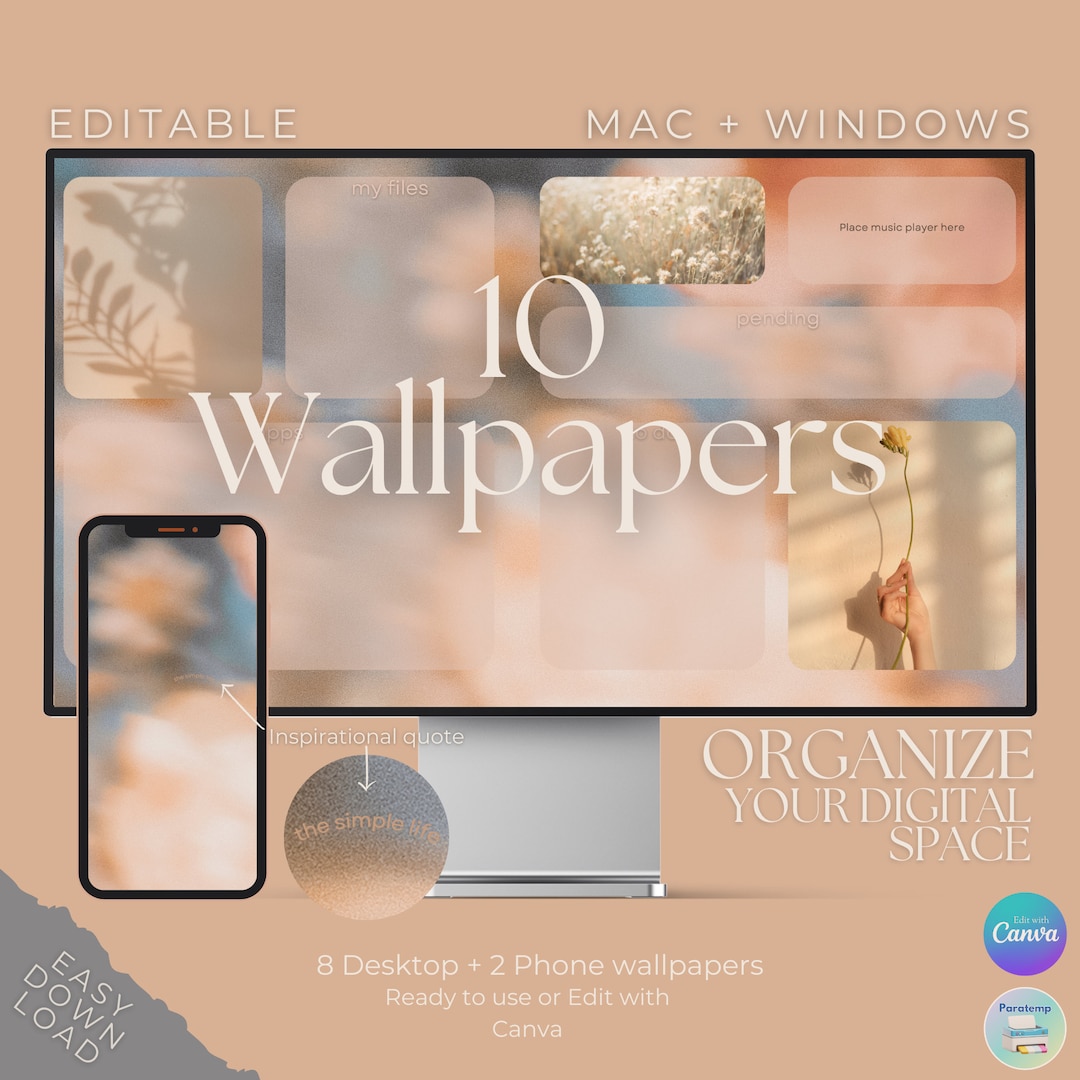 Desktop Organizer Digital Wallpapers and Phone Backgrounds | Match Your ...