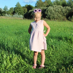 Girl Wrap Summer Dress PDF Sewing Pattern, Linen Clothes for Toddler ...