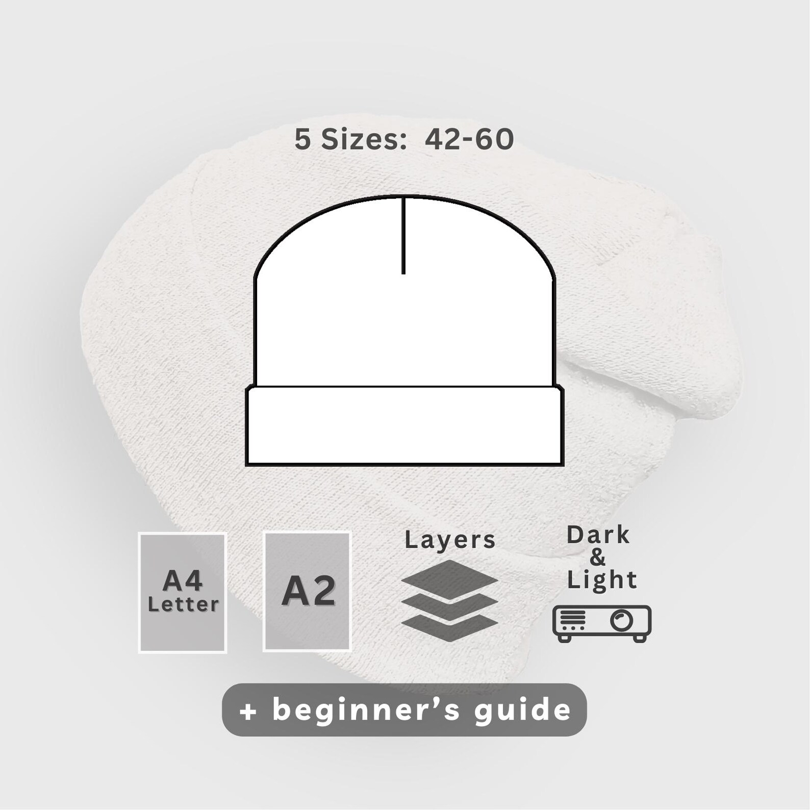 Beanie PDF Sewing Pattern for Kids and Adults, Download Unisex Hat Easy ...