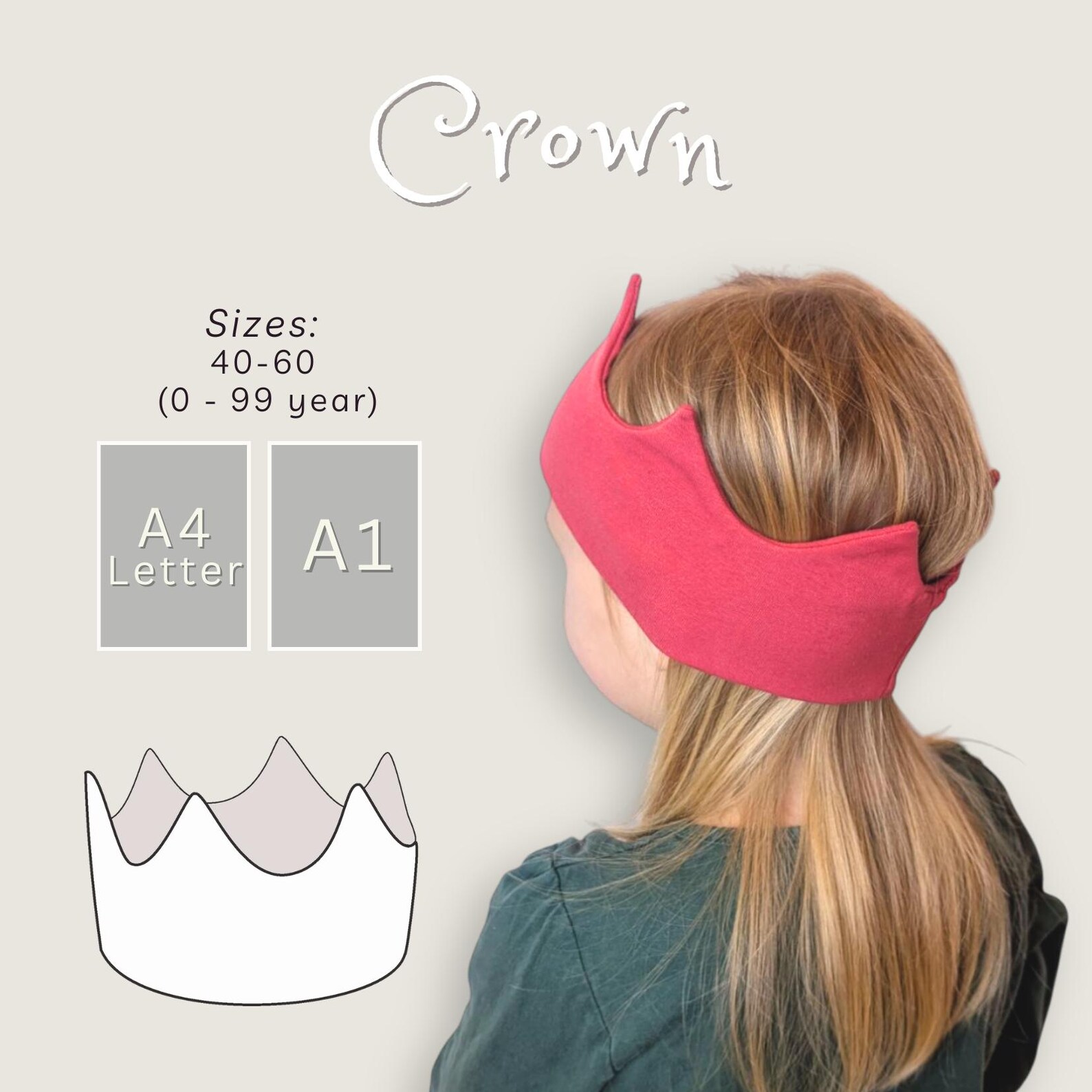 Warm Hats Sewing Pattern Bundle of Balaclava, Beanie, Fabric Crown ...