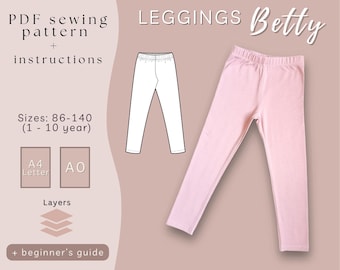 Leggings Sewing Pattern for Kids, Download Easy Printable Pants PDF for ...