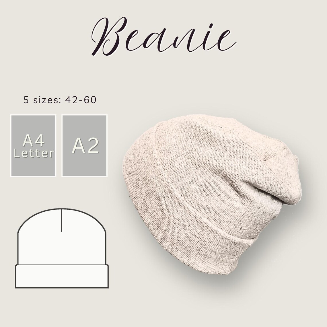 Warm Hats Sewing Pattern Bundle of Balaclava, Beanie, Fabric Crown ...