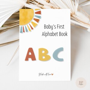 Baby Shower ABC Coloring Book, Baby's First ABC Book Sign, Baby in ...