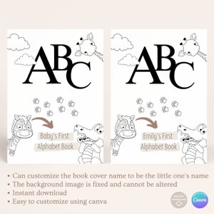 Baby Shower ABC Coloring Book, Baby's First ABC Book Sign, Baby in ...