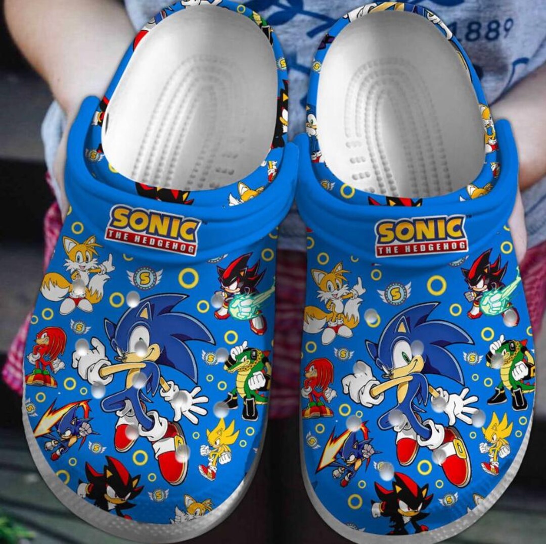 Personalized Sonic the Hedgehog Slippers, Custom Name Sonic Shoes ...