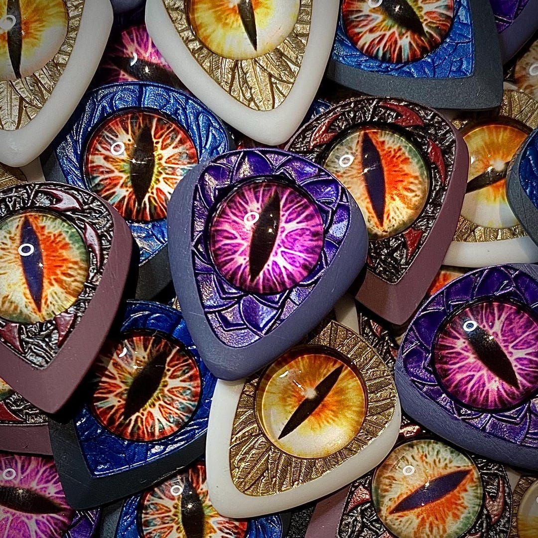 Glass Eye Guitar Picks | Artisan Plectrums | Acoustic & Electric | Gift ...