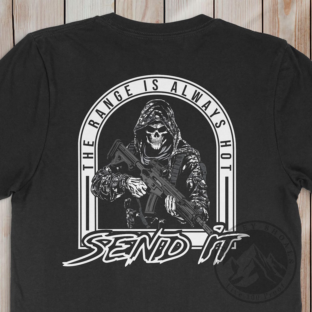 Tactical Grim Reaper Sniper Skull Graphic Bella Canvas 3001 T-shirt for ...