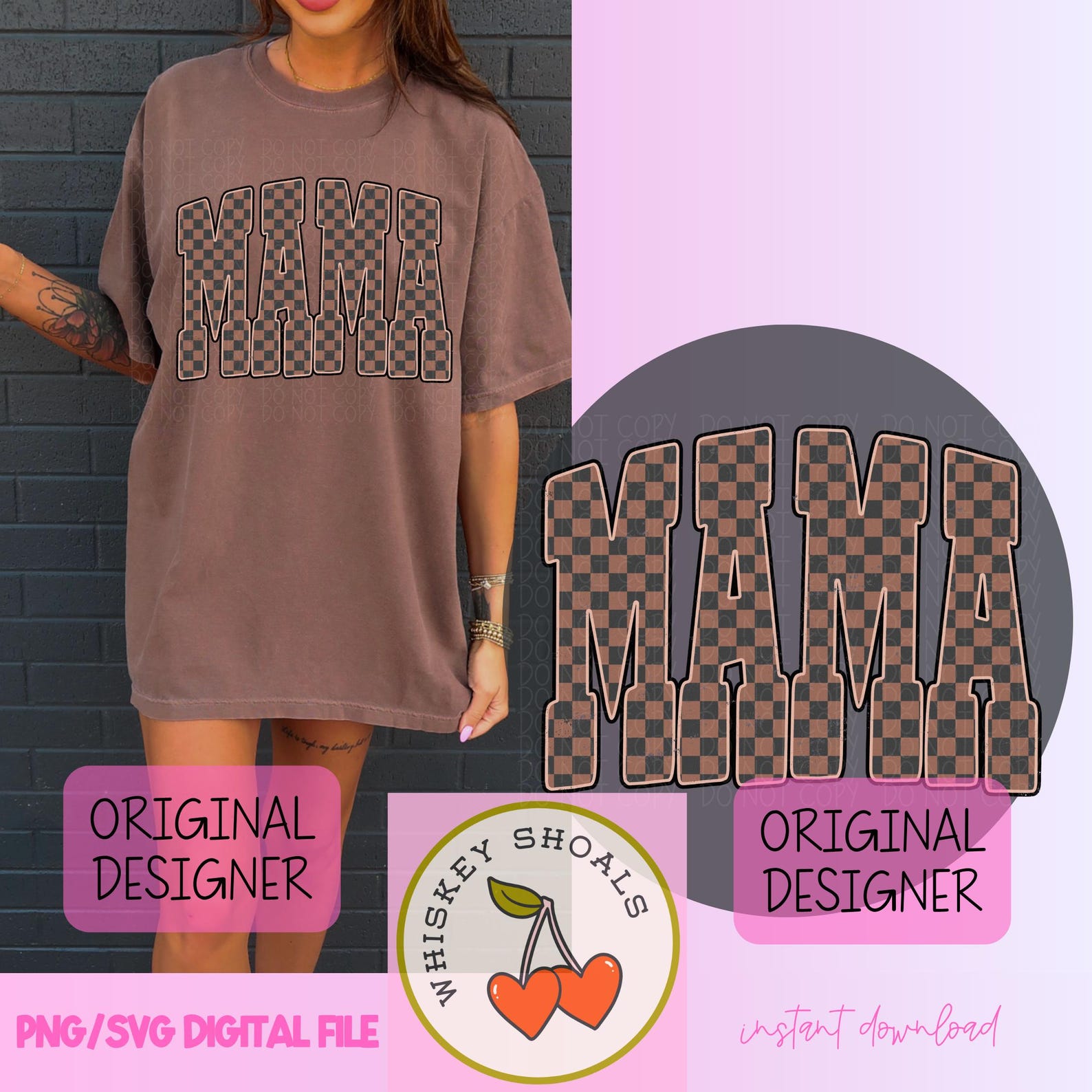 Mama Checkered Print: Retro Varsity PNG Design (digital Download) - Etsy