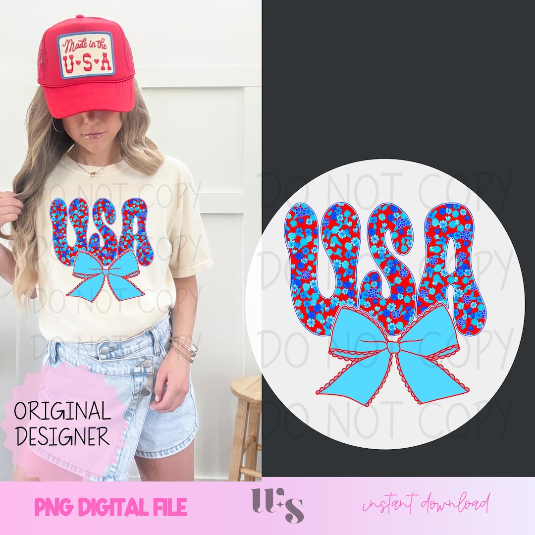 Coquette USA 4th of July PNG: American Girly Design (digital Download ...