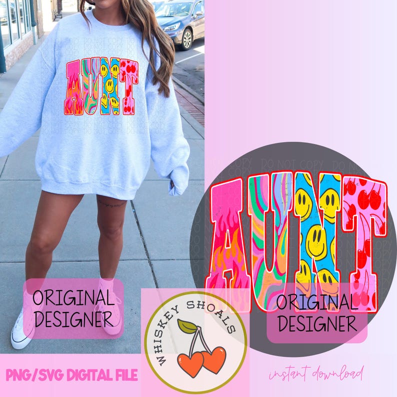 Auntie PNG: Coquette Bow, Smile Auntie - Digital Download - Etsy