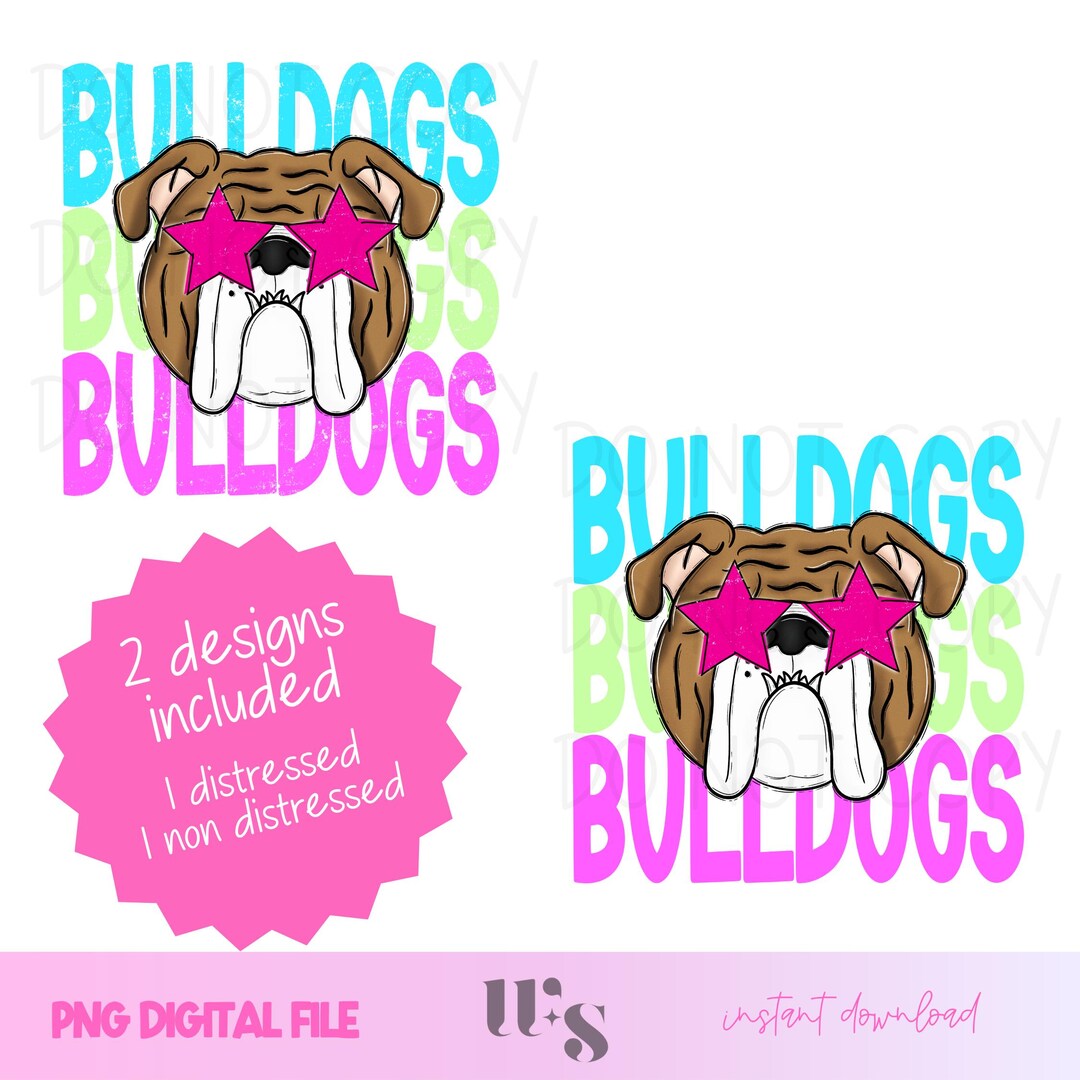 Preppy Bulldogs Mascot PNG, Mascot Sublimation Design, Preppy, Stacked ...