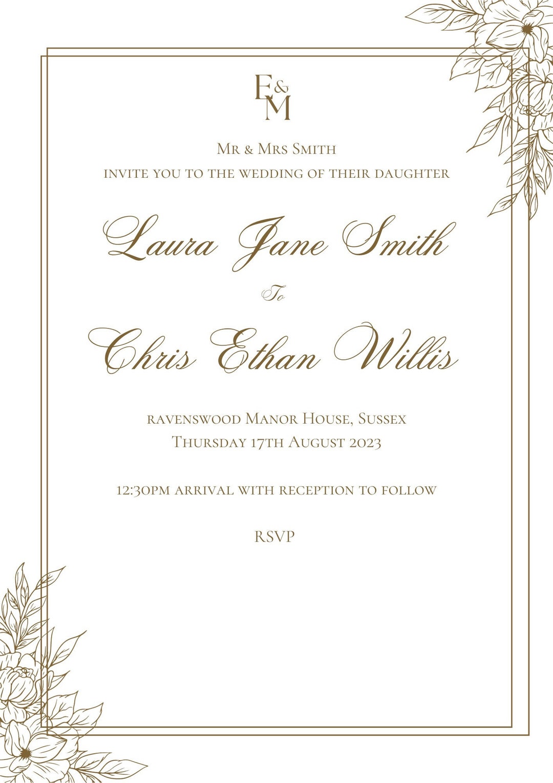 PDF Wedding Invitation - Etsy