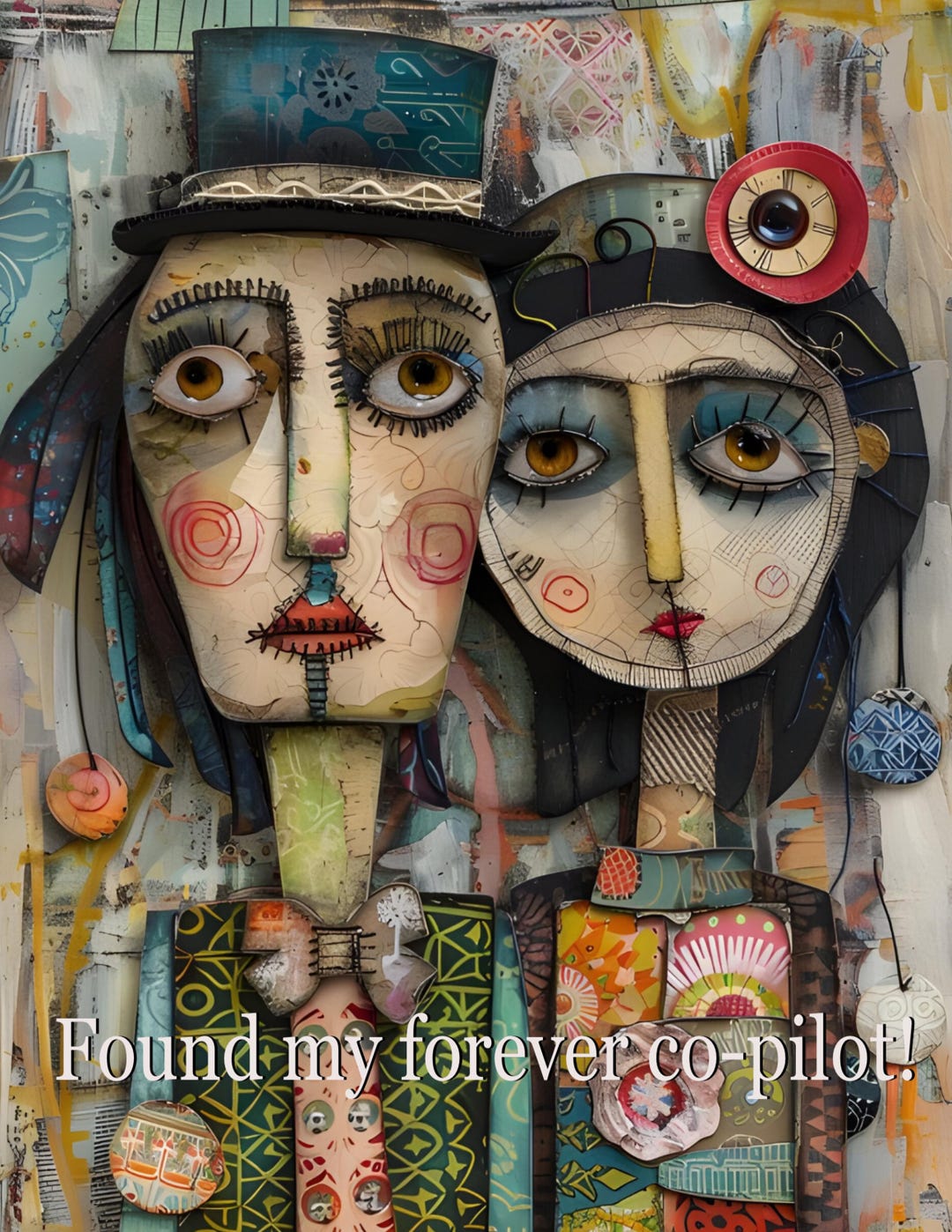 Whimsical Couple Greeting Card: Funny Romantic Anniversary Card - Etsy