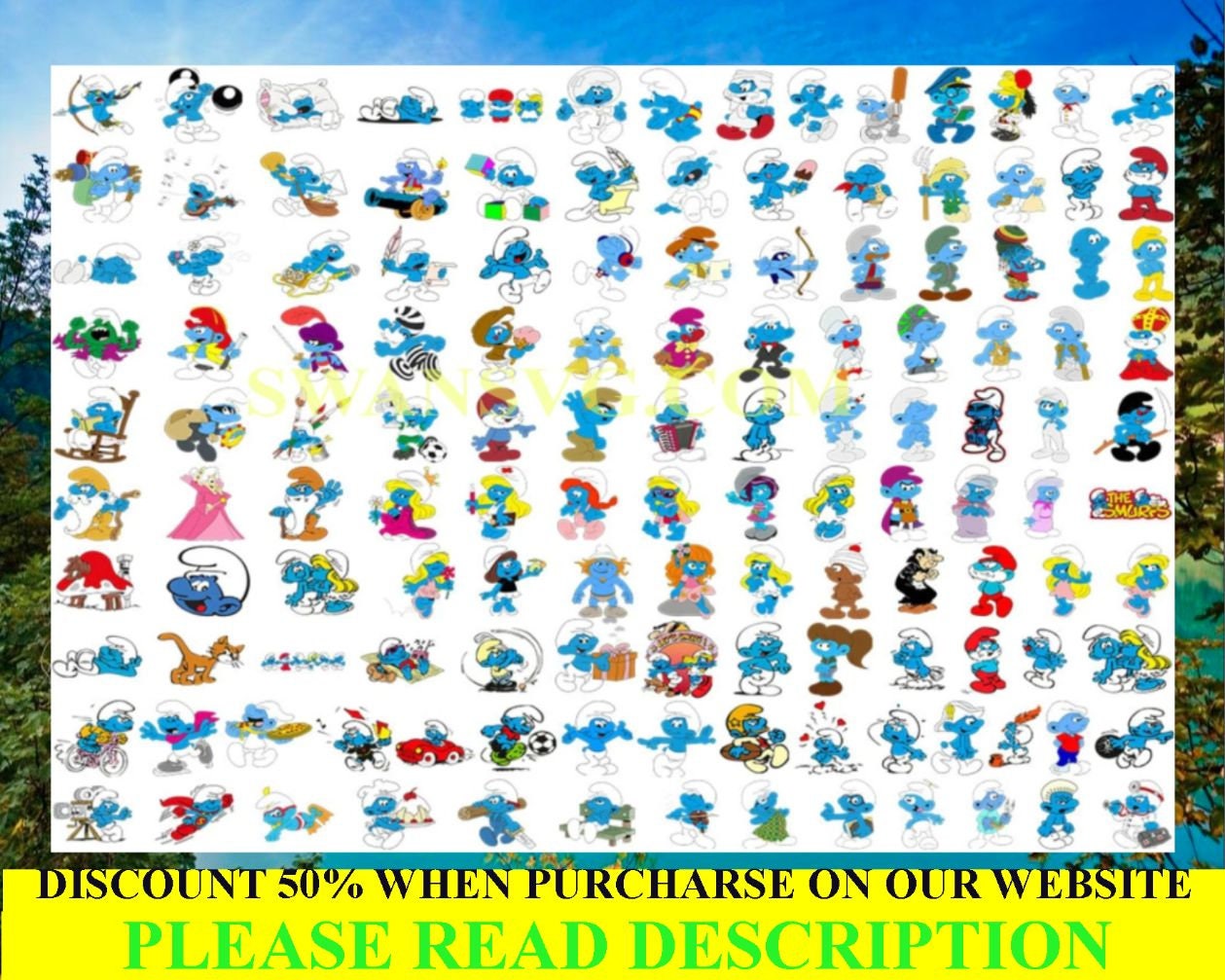 1030 Smurfs Bundle Svg, Smurfs Svg, Mega Bundle Smurfs Png, Smurfs Cut ...