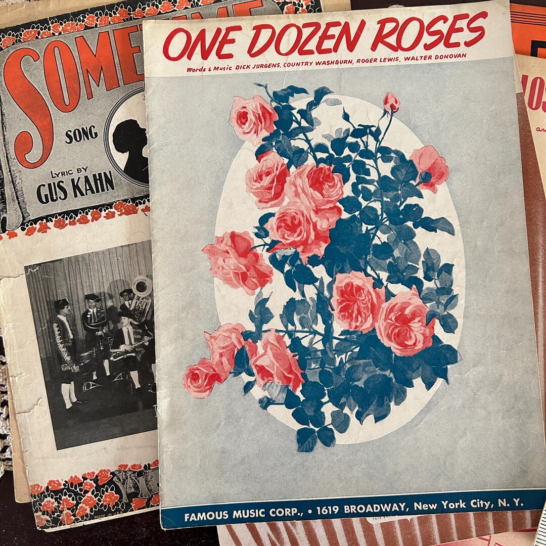 Set of Seven (7) Vintage Sheet Music Ephemera - Vintage Ephemera ...