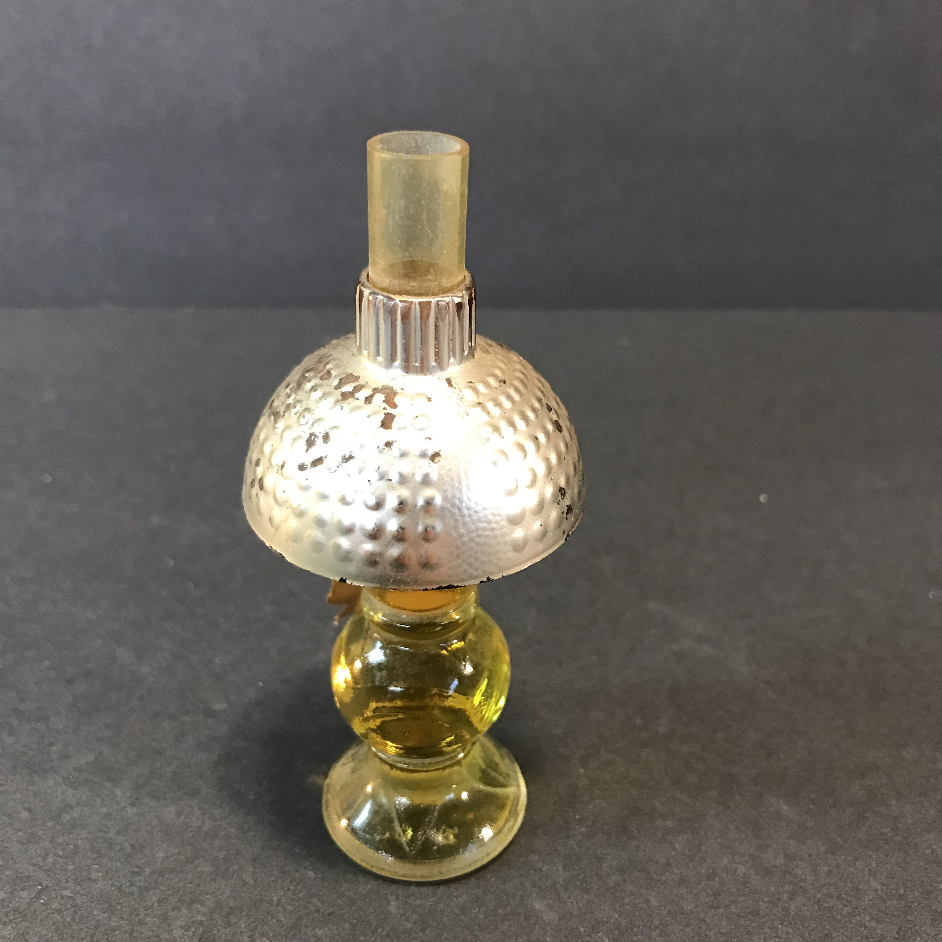 Vintage Lamp Perfume Bottle With Metal Shade and Plastic Chimney Top - Etsy