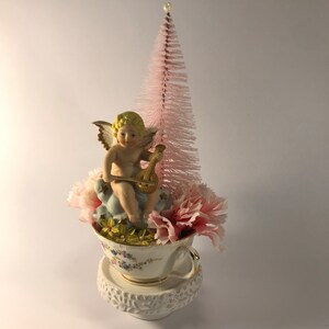 Upcycled Vintage Teacup and Angel Figurine for Valentine's Day Love ...
