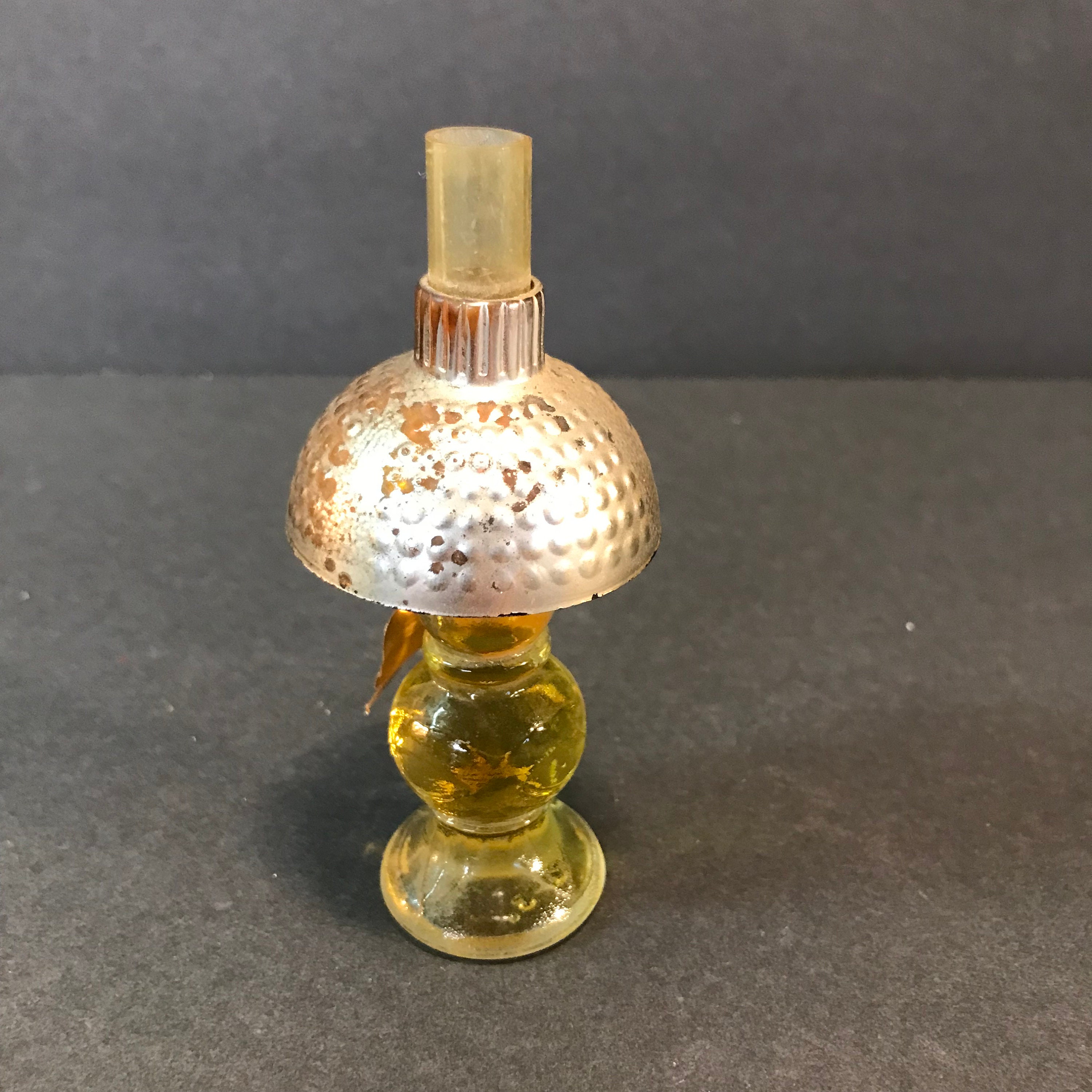 Vintage Lamp Perfume Bottle With Metal Shade and Plastic Chimney Top - Etsy