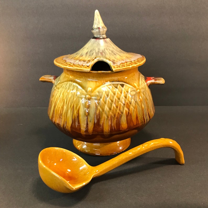 Vintage MCM Marcia of California Pottery Soup Tureen and Ladle - Etsy