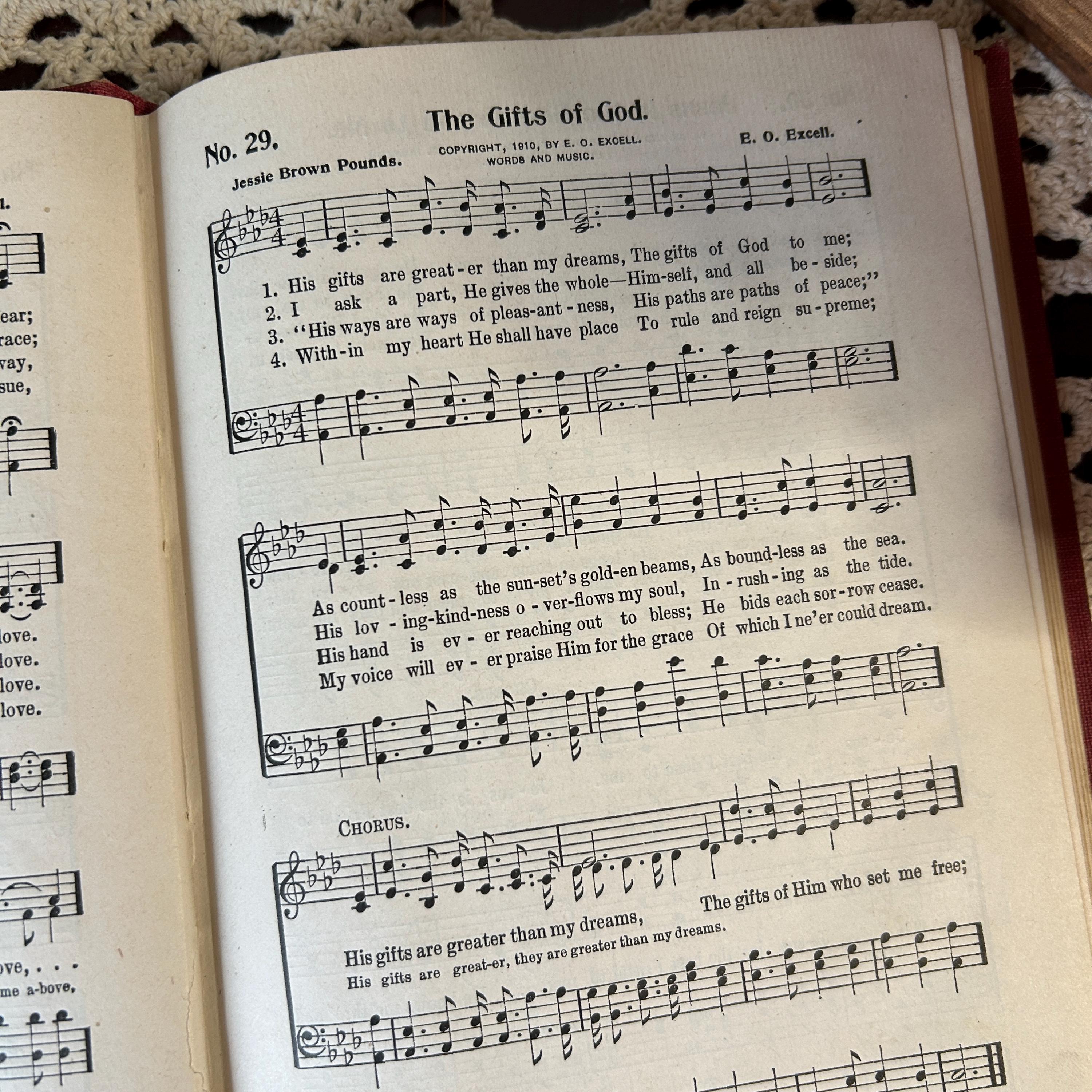 1911 Great Revival Hymns Song Book Hymnal Music Religious Antique ...