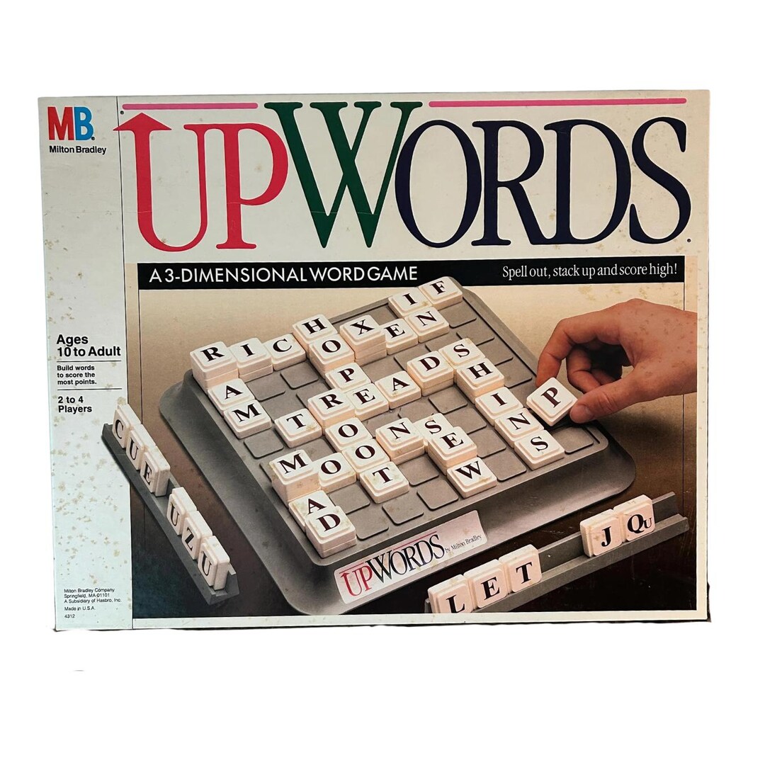 Upwords: A 3-dimensional Word Game (1988) Milton Bradley Vintage Game ...