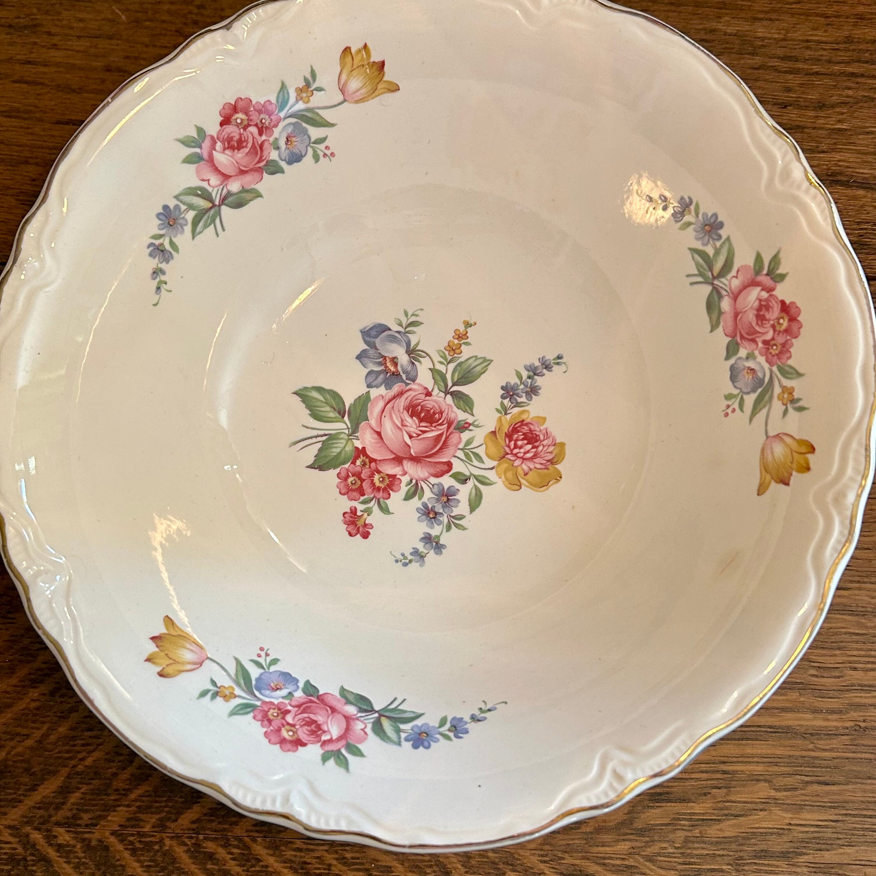 Vintage 1940s SCIO Pottery Hazel Pattern Round Serving Bowl Floral With ...