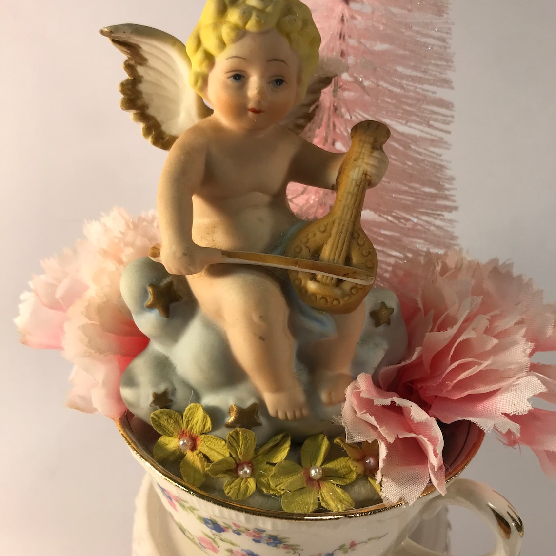 Upcycled Vintage Teacup and Angel Figurine for Valentine's Day Love ...