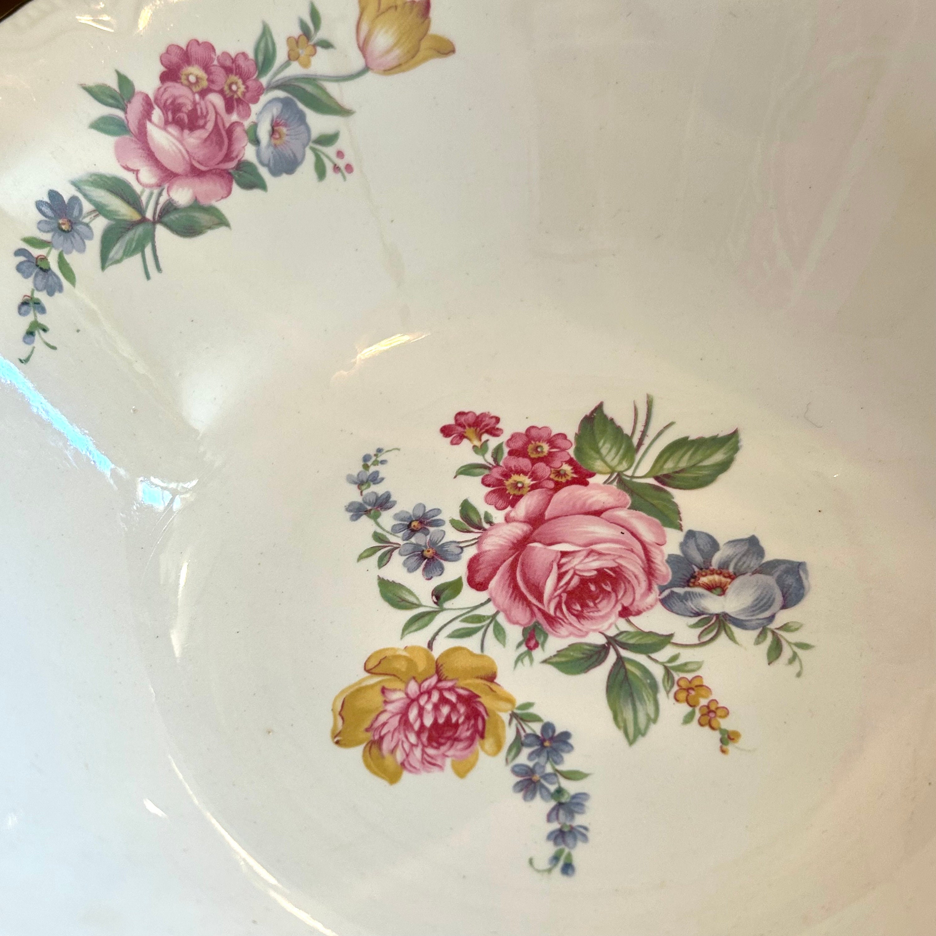 Vintage 1940s SCIO Pottery Hazel Pattern Round Serving Bowl Floral With ...