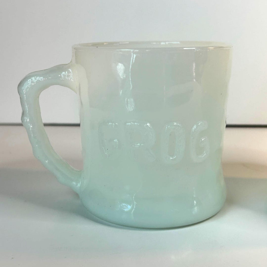 ANCHOR HOCKING Fireking GROG Milk Glass Coffee Mug Cup Vintage Mcm ...