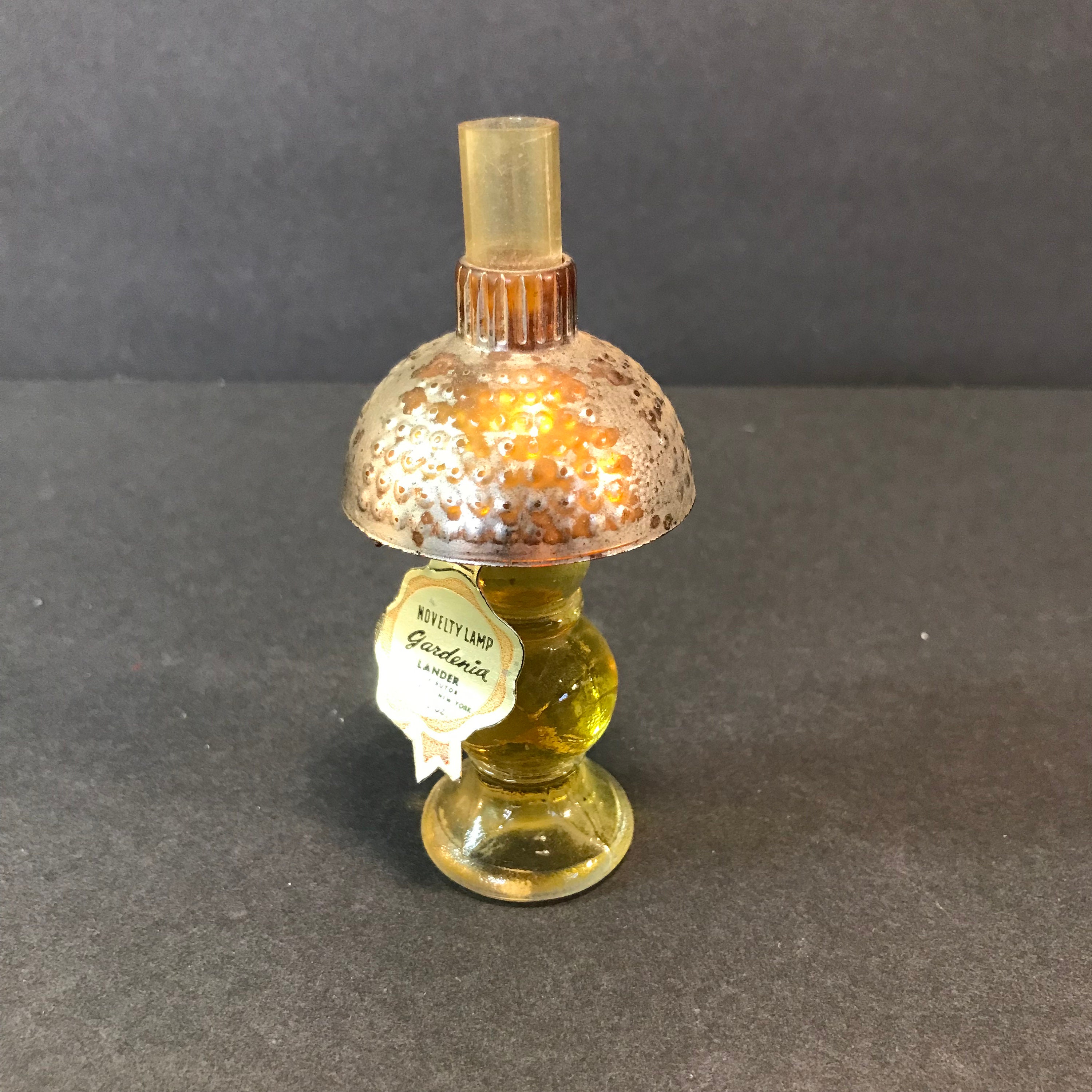 Vintage Lamp Perfume Bottle With Metal Shade and Plastic Chimney Top - Etsy
