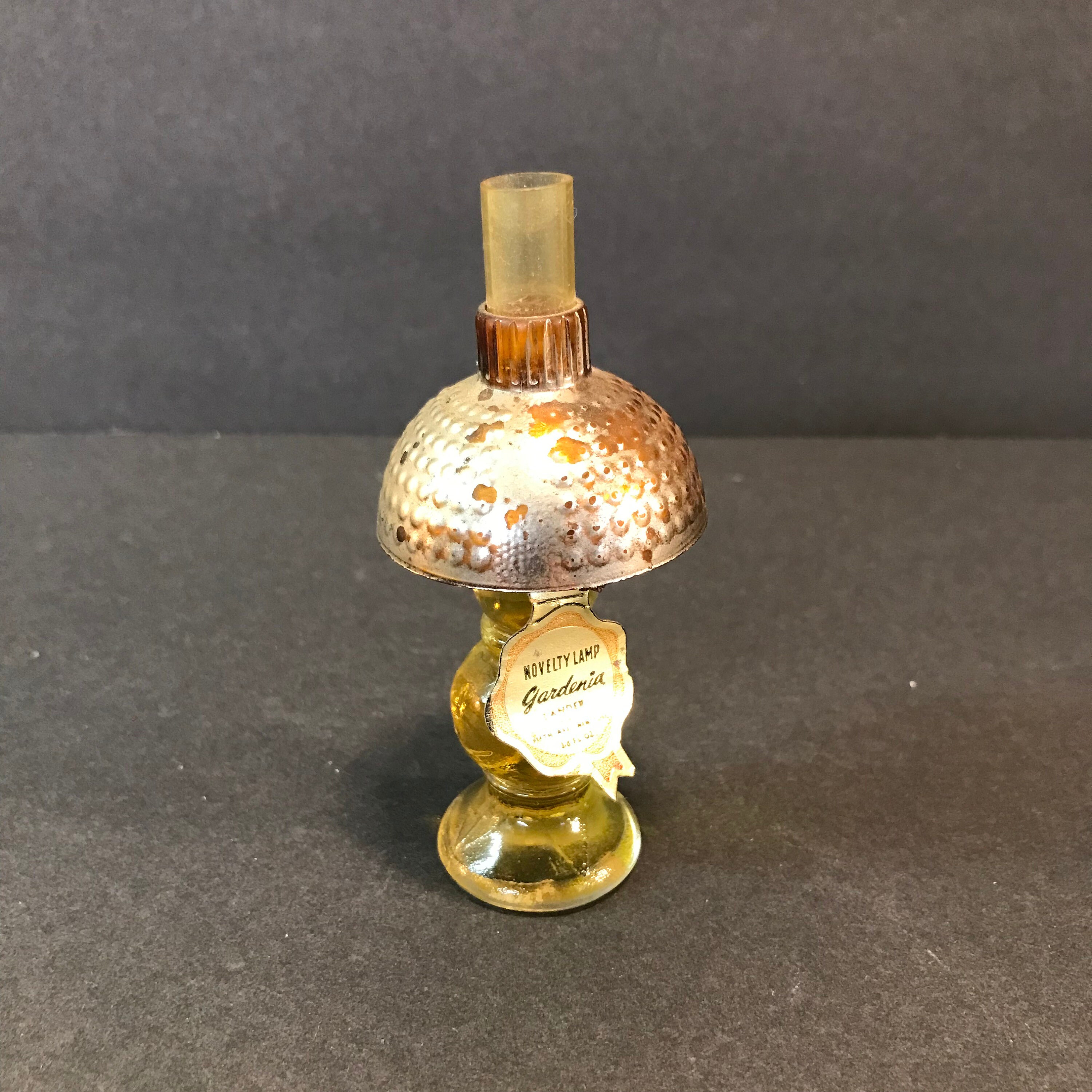 Vintage Lamp Perfume Bottle With Metal Shade and Plastic Chimney Top - Etsy