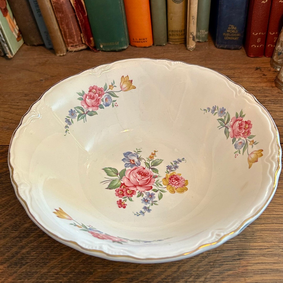 Vintage 1940s SCIO Pottery Hazel Pattern Round Serving Bowl Floral With ...