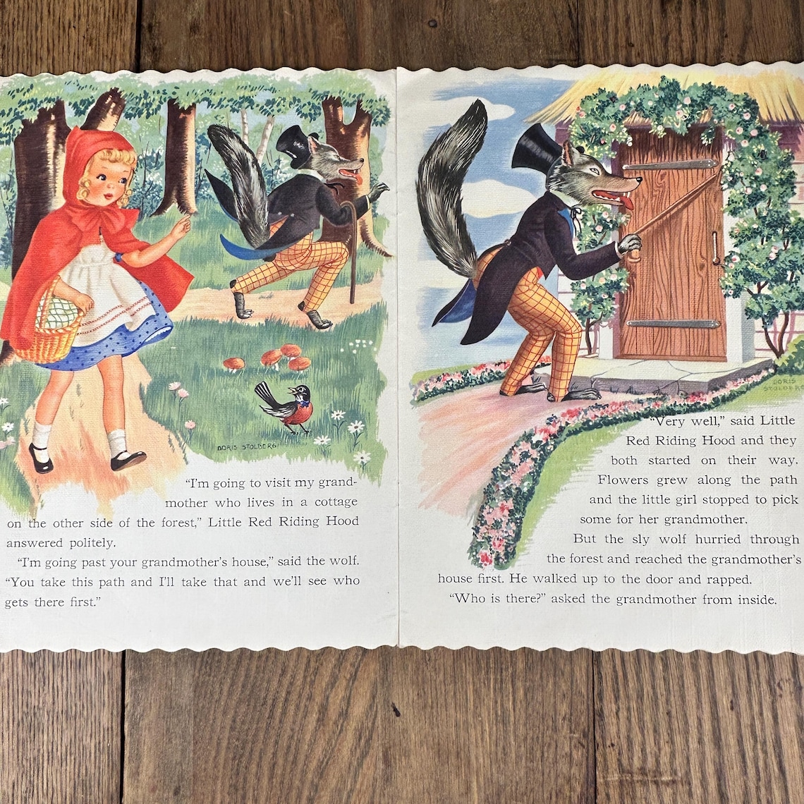 Vintage 1945 Little Red Riding Hood Print: Whitman Linen Paper Book - Etsy