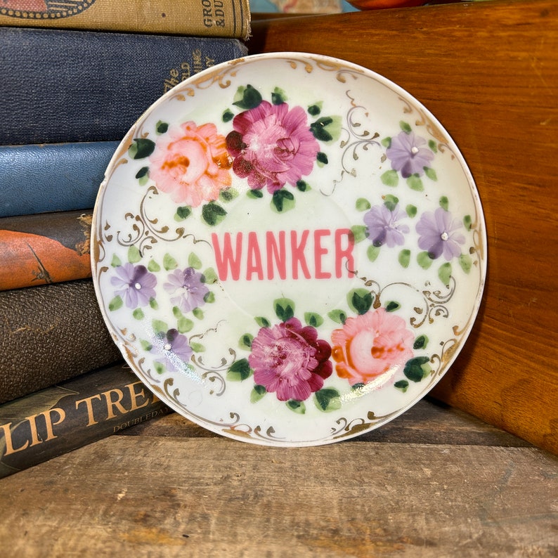 Handcrafted Vintage Upcycled Plate wanker Sassy Snarky Home Decor ...