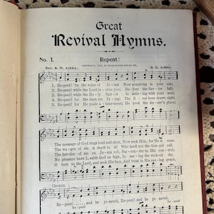 1911 Great Revival Hymns Song Book Hymnal Music Religious Antique ...