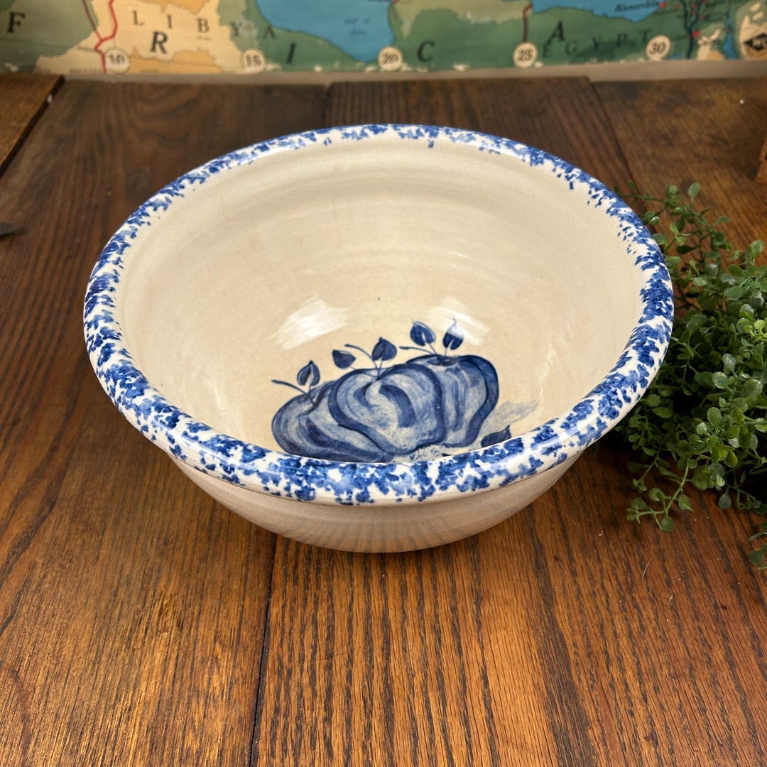 Vintage Casey Pottery Large Serving Bowl With Apple Design and ...