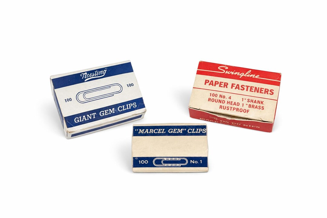Vintage Office Supply Boxes, Noesting, Swingline Paper Clips - Etsy