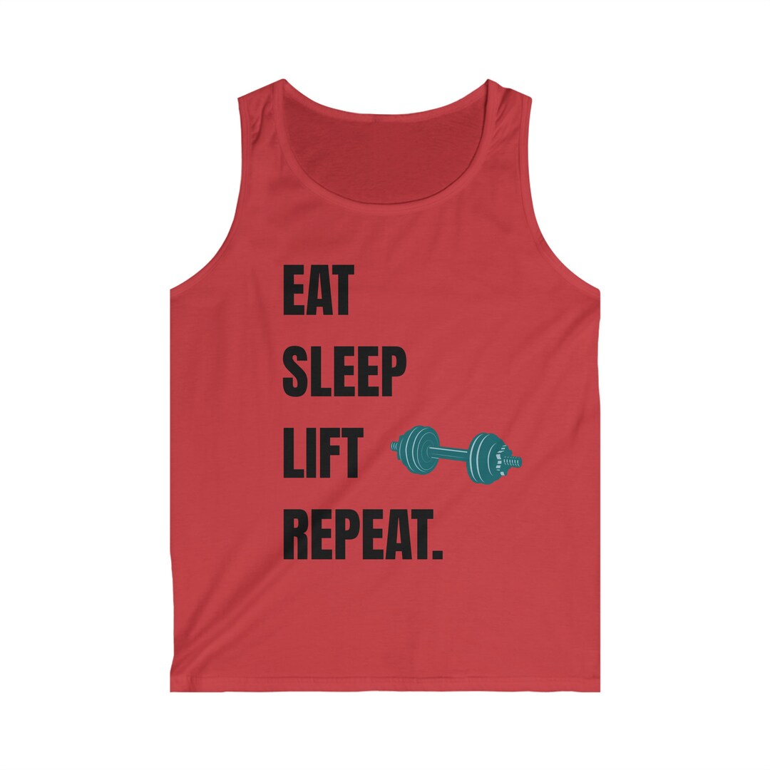 Eat Sleep Lift Tank Top Gym Lifter Weight Training Fitness strong ...
