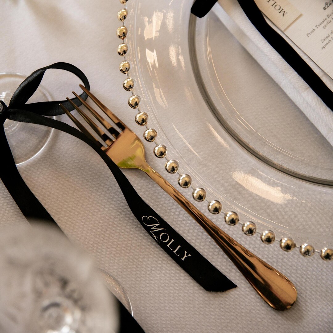 Personalized Satin Ribbon Name Tag, Name Place Setting for Weddings ...