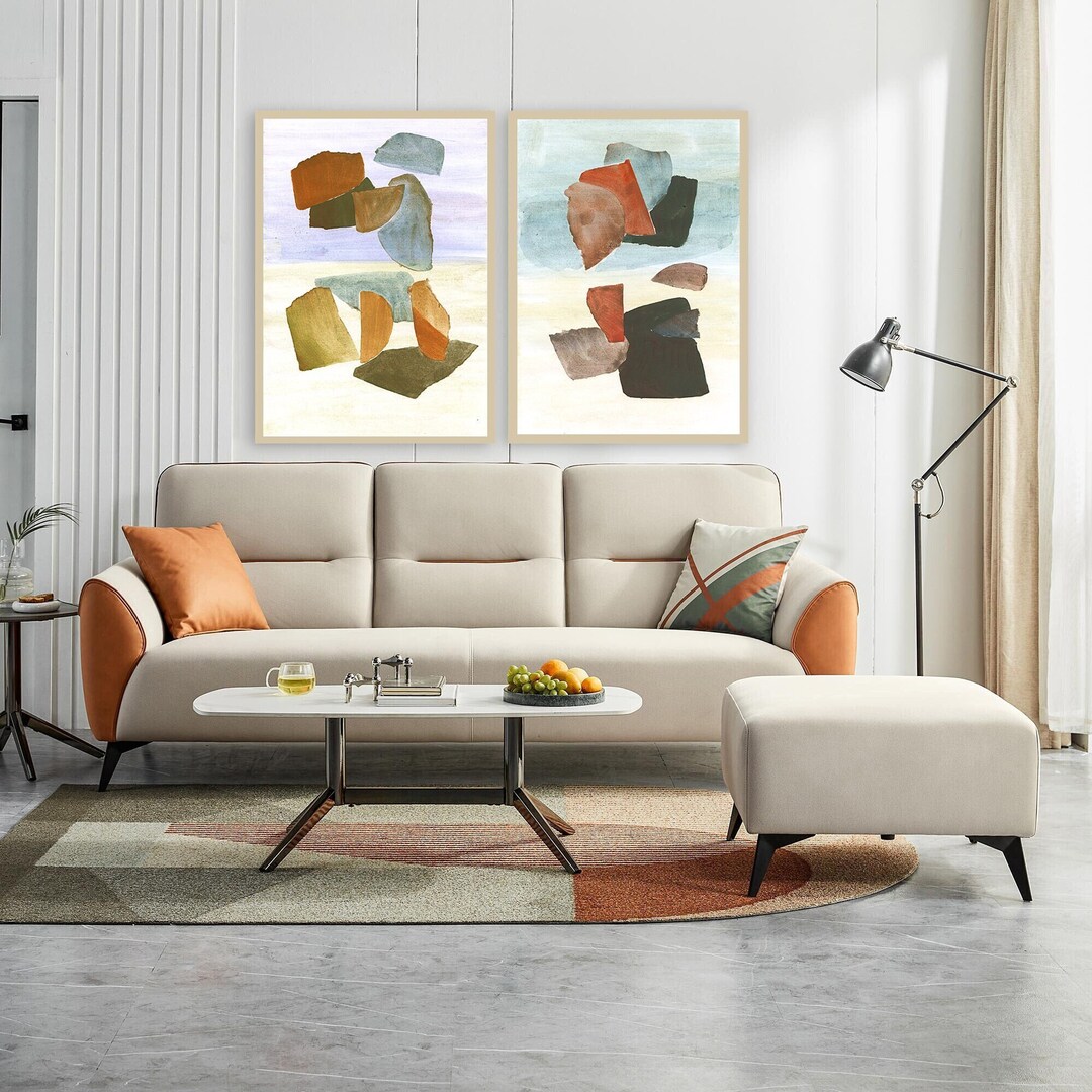 Diptych Wall Art Paintings, Vertical Wall Art, Simple Air Abstract ...