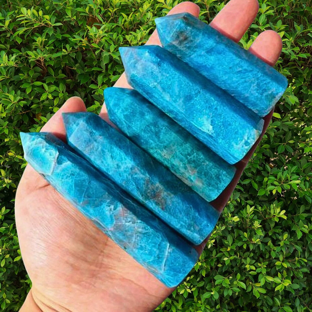 Aqua Blue Tower Point Spiritual Crystal Chakra Blue Gemstone Rock ...