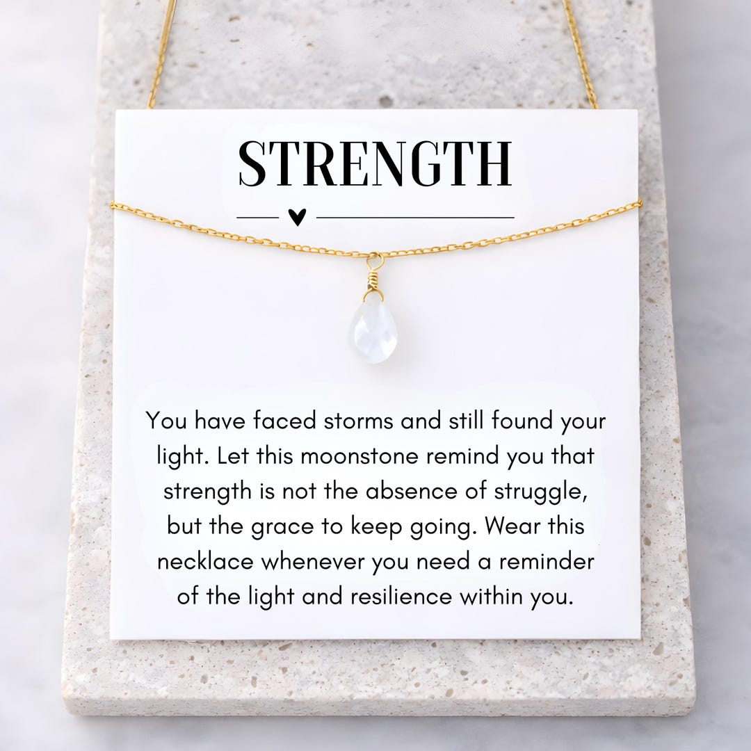 Strength Moonstone Necklace, Resilience Gift, You Are Strong Jewelry - Etsy