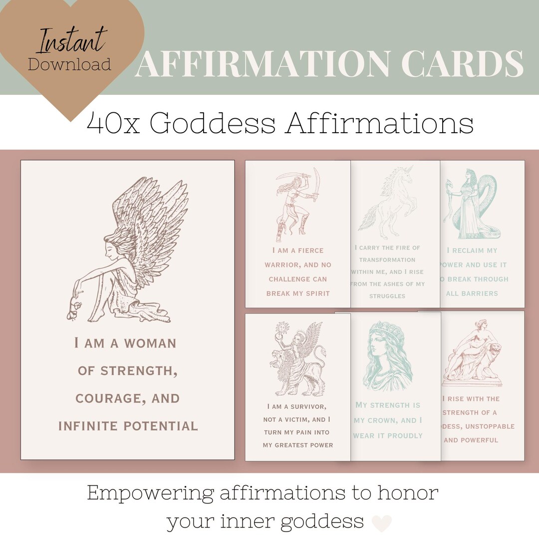 Goddess Affirmation Cards for Women, Daily Affirmations, Women ...