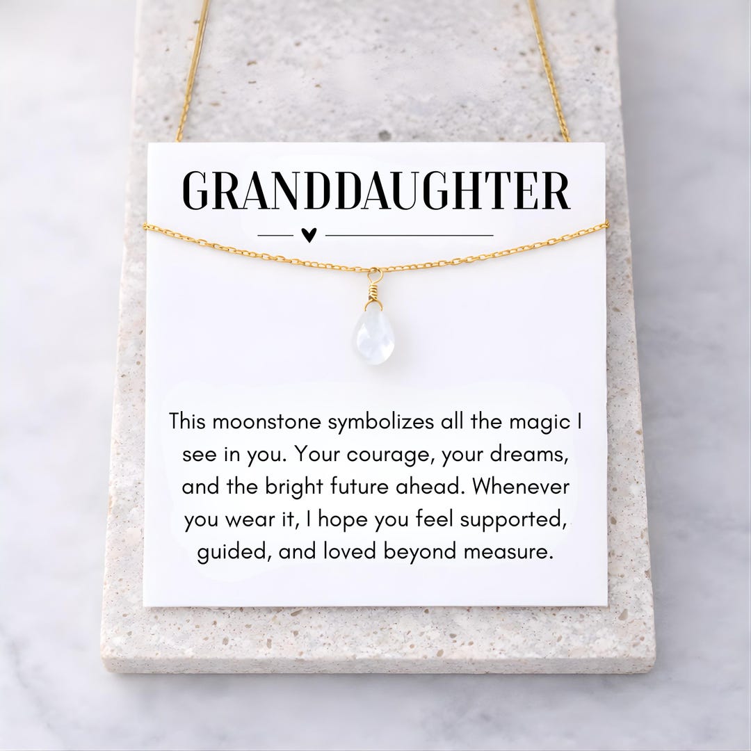 Granddaughter Moonstone Necklace, Gift From Grandma, Loved Beyond ...